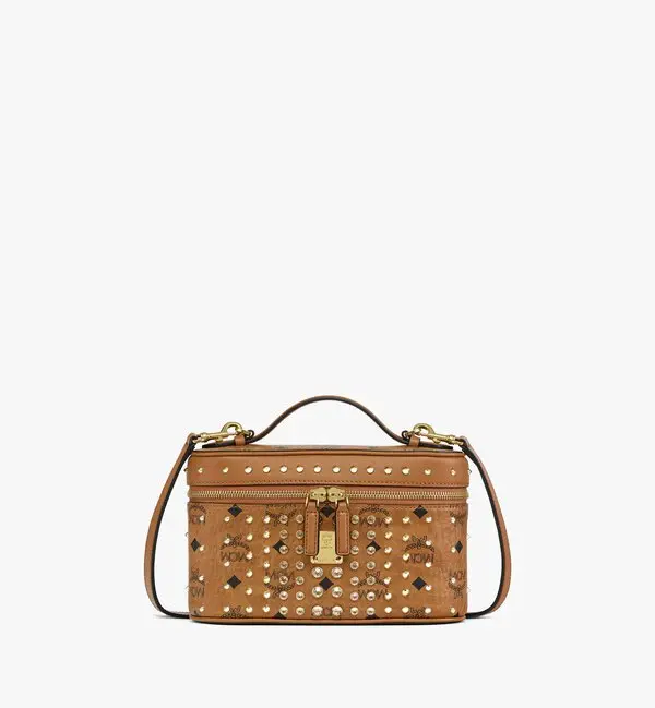 Mcm Rockstar Vanity Case In Gold Crystal Visetos