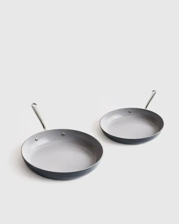 Quince Ceramic Nonstick Frying Pan Set: 10" & 12 - Navy