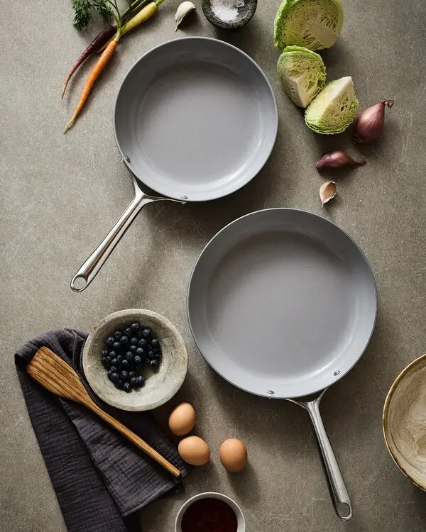Quince Ceramic Nonstick Frying Pan Set: 10" & 12 - Navy