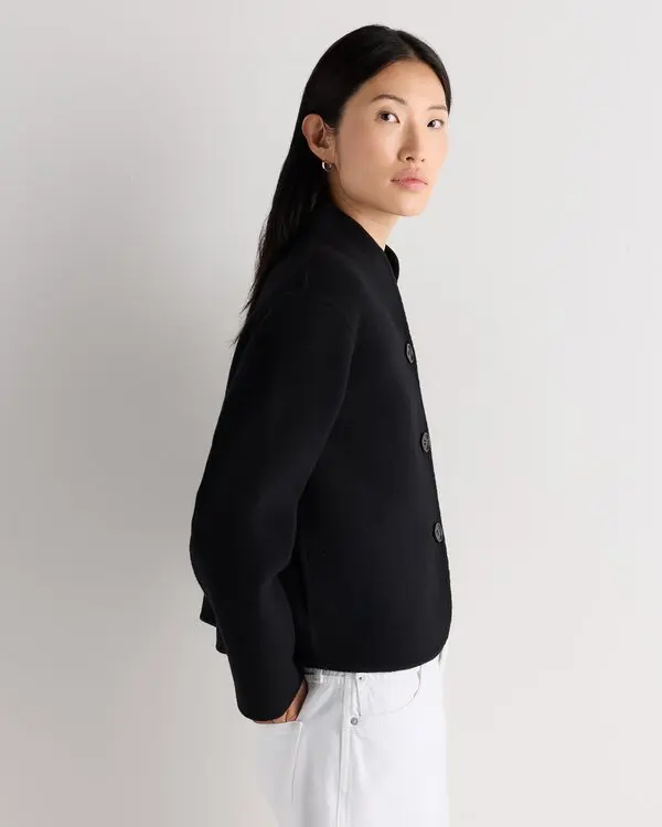 Quince Double-faced Merino Wool Collarless Cropped Jacket