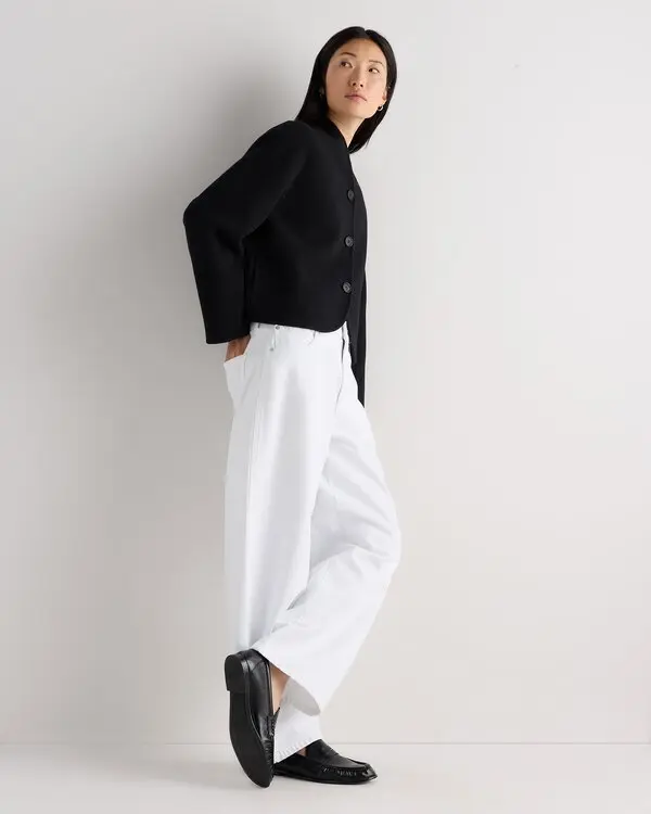 Quince Double-faced Merino Wool Collarless Cropped Jacket