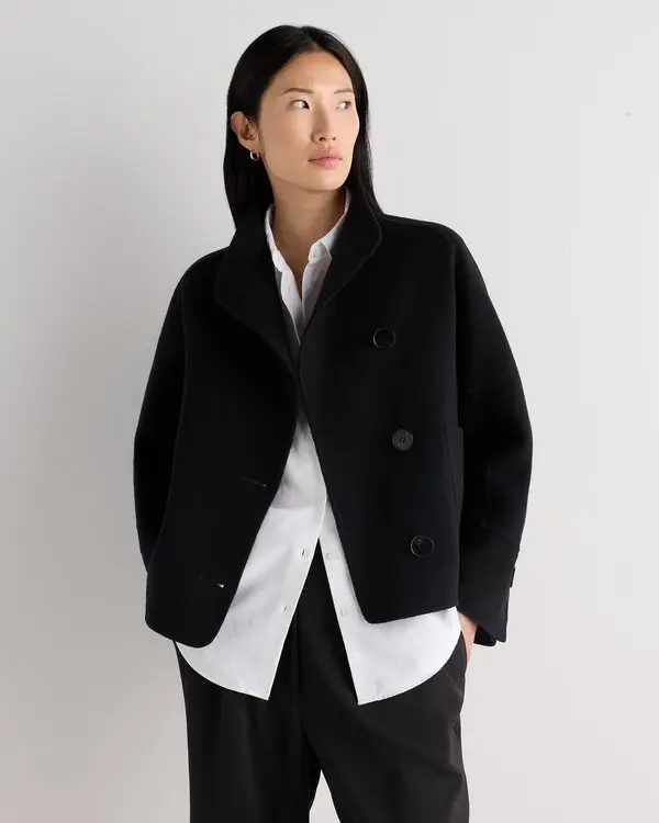 Quince Double-faced Merino Wool Funnel Neck Jacket
