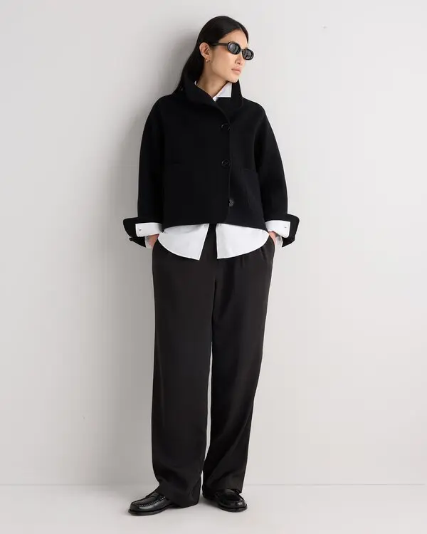 Quince Double-faced Merino Wool Funnel Neck Jacket