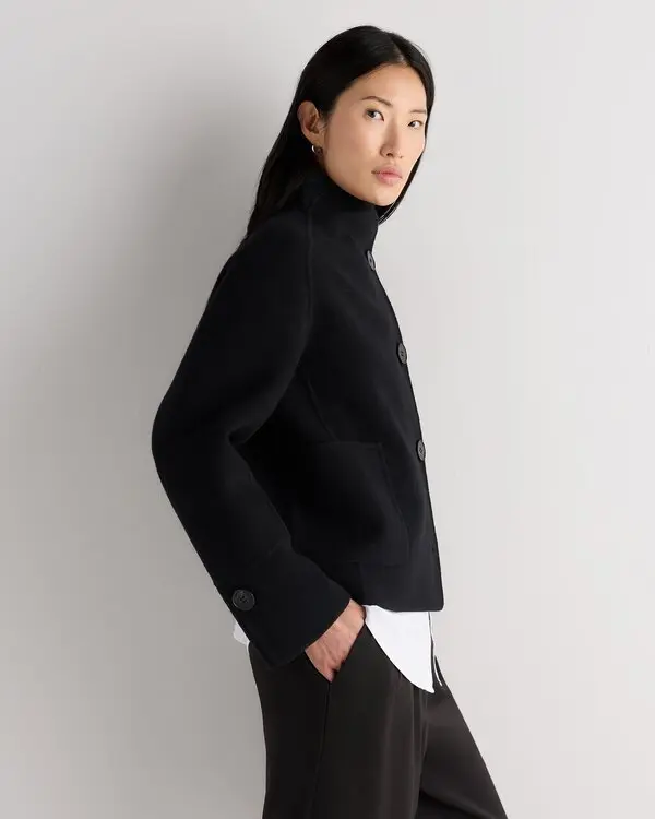 Quince Double-faced Merino Wool Funnel Neck Jacket