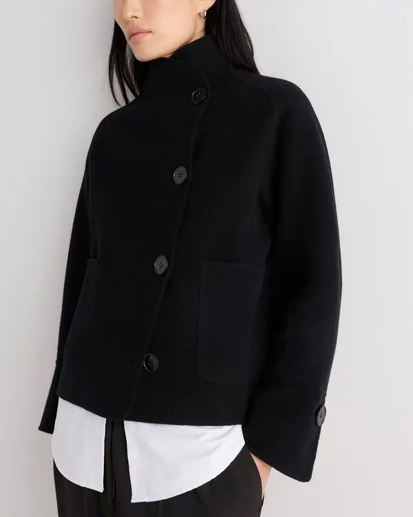 Quince Double-faced Merino Wool Funnel Neck Jacket