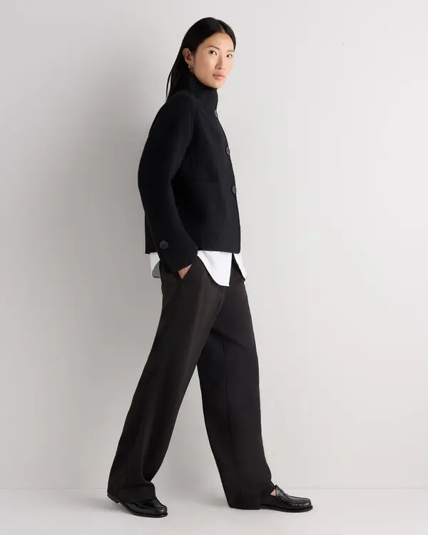 Quince Double-faced Merino Wool Funnel Neck Jacket
