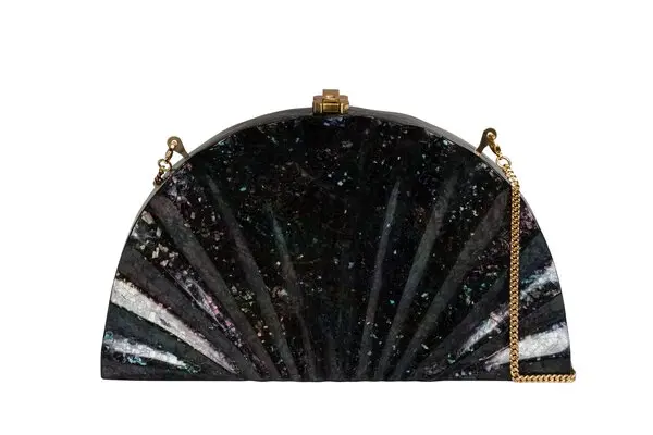 Rocio Fandango Galaxy Shell Clutch - Black