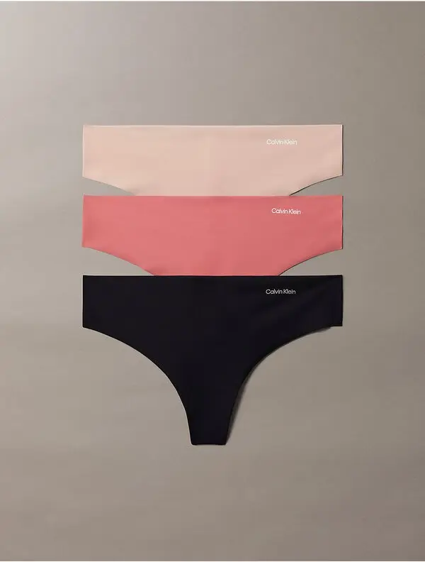 Calvin Klein Invisibles 3-pack Thong - Dusty Cedar