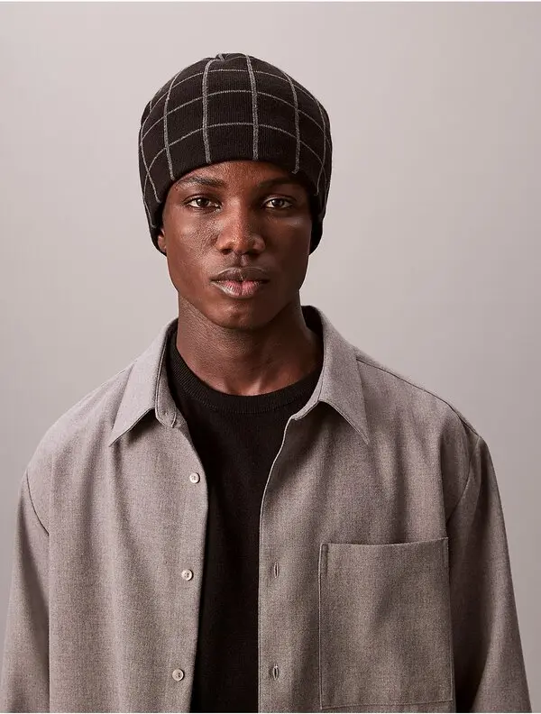 Calvin Klein Check Jacquard Beanie