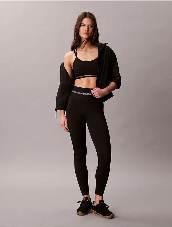Calvin Klein Icon Sport Wide Waistband 7/8 Leggings - Black