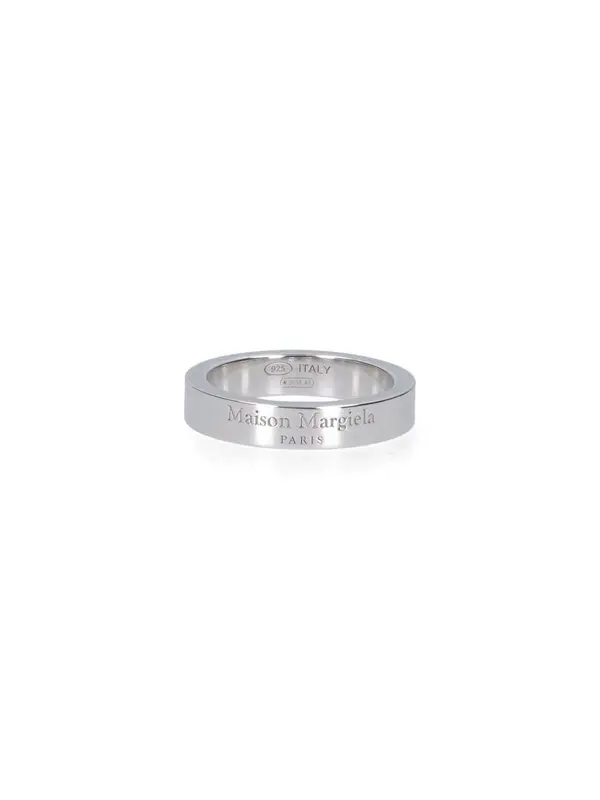 MAISON MARGIELA Sterling Logo Band Ring - Silver