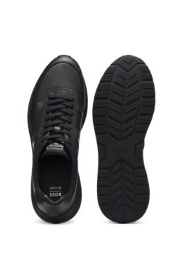 BOSS Porsche X Leather Sneakers With Perforated Details