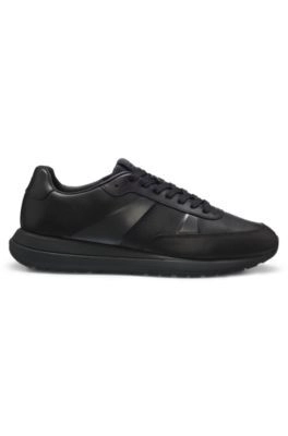 BOSS Porsche X Leather Sneakers With Perforated Details