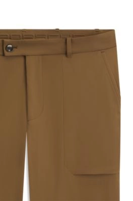 BOSS Porsche X Regular-fit Pants In Stretch Fabric