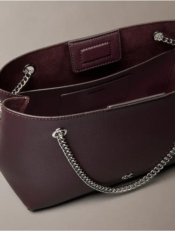 Calvin Klein Minimal Monogram Chain Shoulder Bag - Fudge