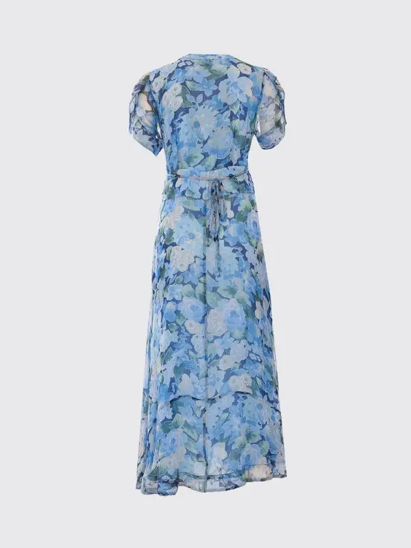 Rixo Novara Floral-print Viscose Midi Chemisier Dress - Blue