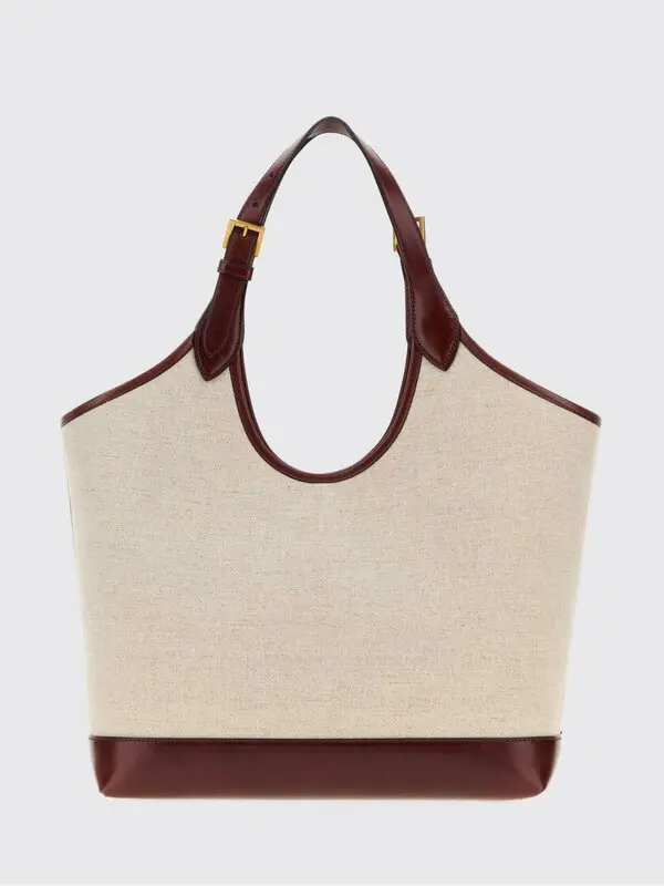 Versace Rivière Canvas And Leather Shoulder Bag - Beige