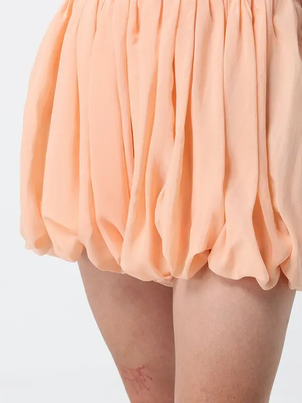 Chloé Pleated Silk Mini Skirt With Mid-rise Waist And Back Slit