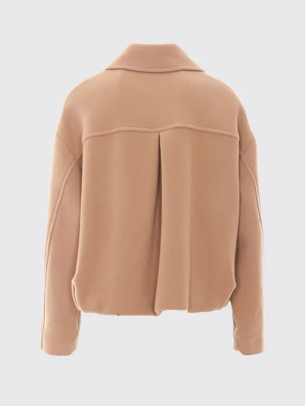 Pinko Double-breasted Wool-blend Peacoat With Dropped Shoulders - Beige
