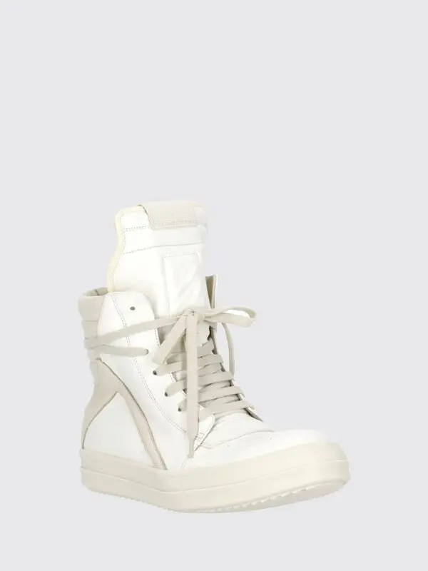 Rick Owens Bicolour Leather High-top Trainers With Padded Ankle