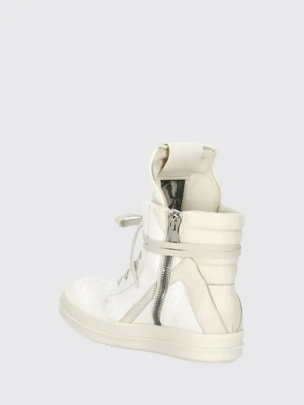 Rick Owens Bicolour Leather High-top Trainers With Padded Ankle