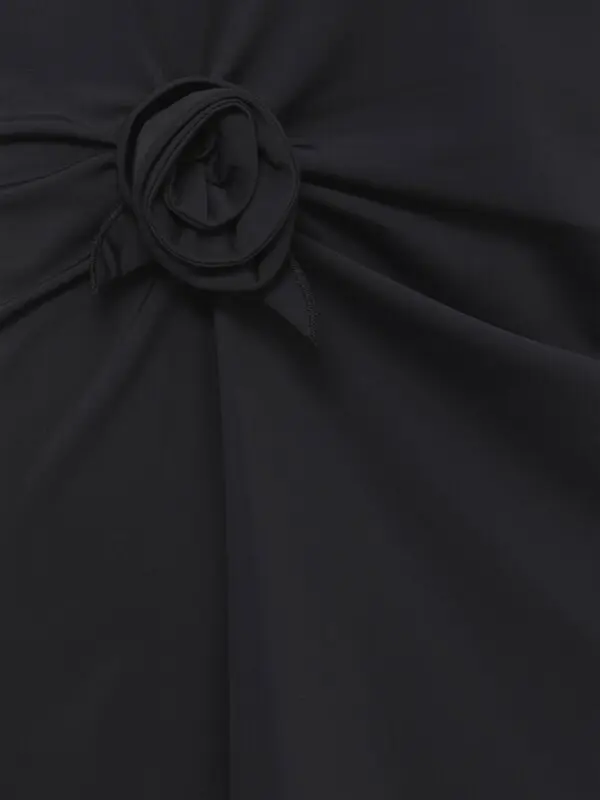Coperni Asymmetric Off-the-shoulder Jersey Midi Dress With Flower Detail