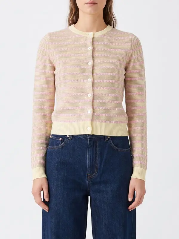Guest In Residence Striped Cashmere Cardigan - Beige