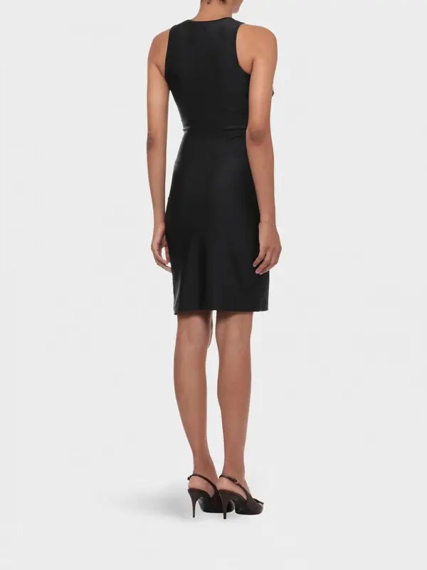 Coperni Off-the-shoulder Stretch-jersey Mini Dress With Brooch
