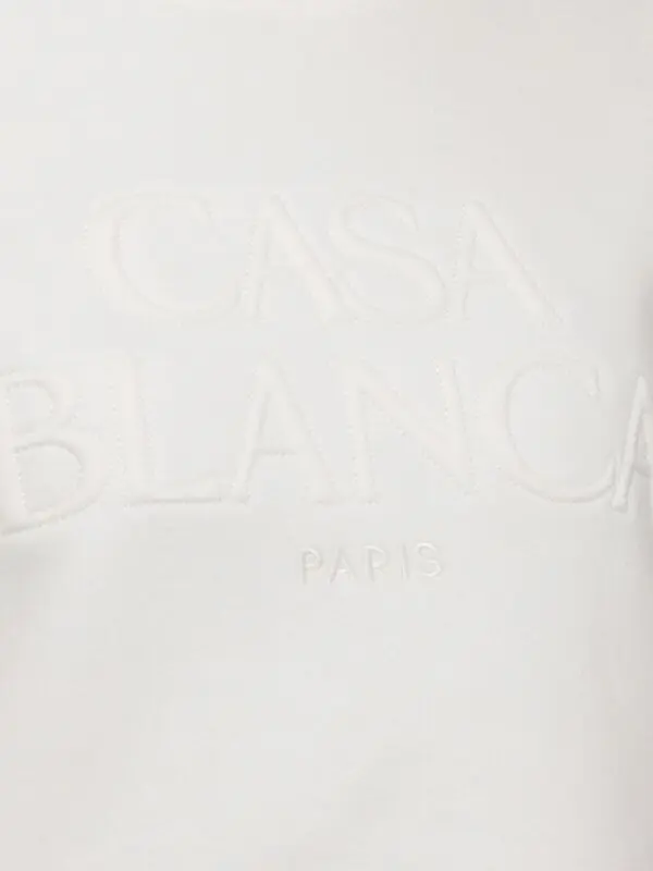 Casablanca Cotton And Cashmere Blend Crewneck Sweatshirt With Tone-on-tone Logo