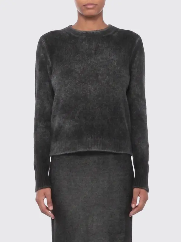 Avant Toi Crewneck Jumper In Cashmere And Silk With An Abstract Pattern - Black