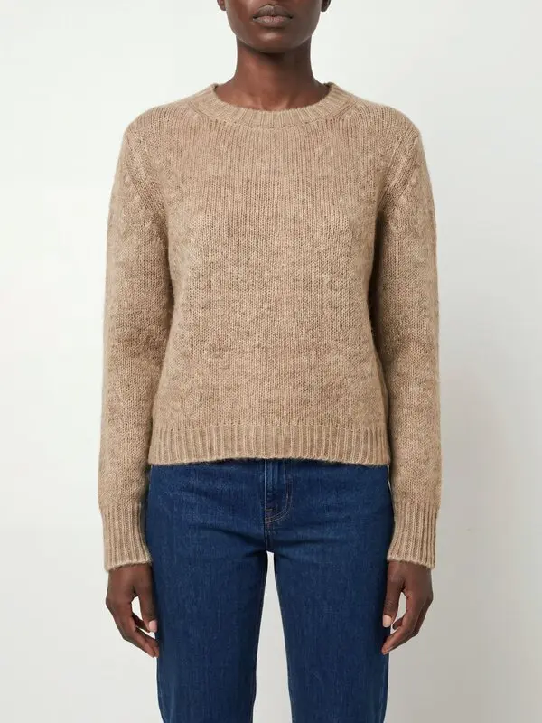 Avant Toi Cashmere And Silk Abstract Pattern Crewneck Jumper - Brown