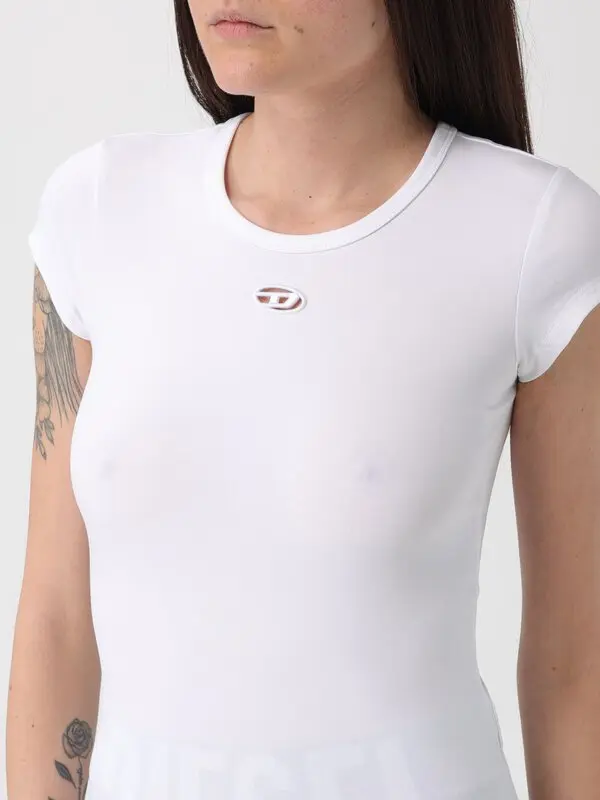 DIESEL® Slim Fit Cotton T-shirt With Oval D Logo