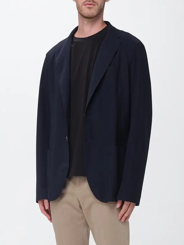 Herno Single-breasted Scuba Blazer With Patch Pockets And Back Vent