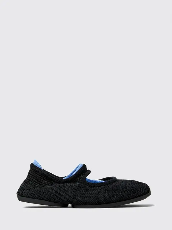 Camper Right Niko Mary Jane Ballerinas In Recycled Fabric With Elastic Band - Black
