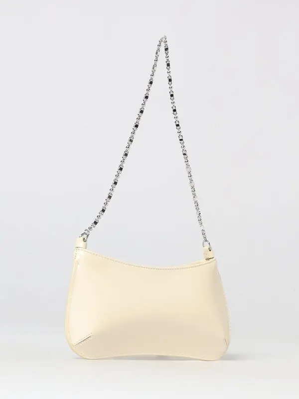 Jacquemus Le Petit Bisou Patent Leather Shoulder Bag With Chain Handle - Ivory