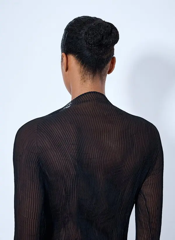 Issey Miyake Sheer Pleated Top