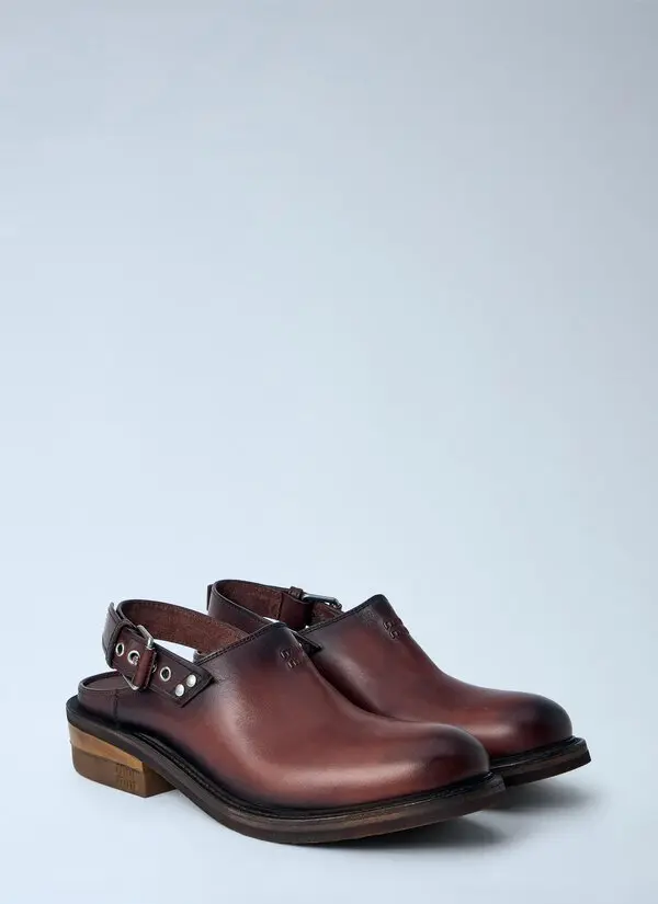 Miu Miu Foule Leather Mules
