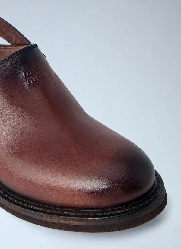 Miu Miu Foule Leather Mules