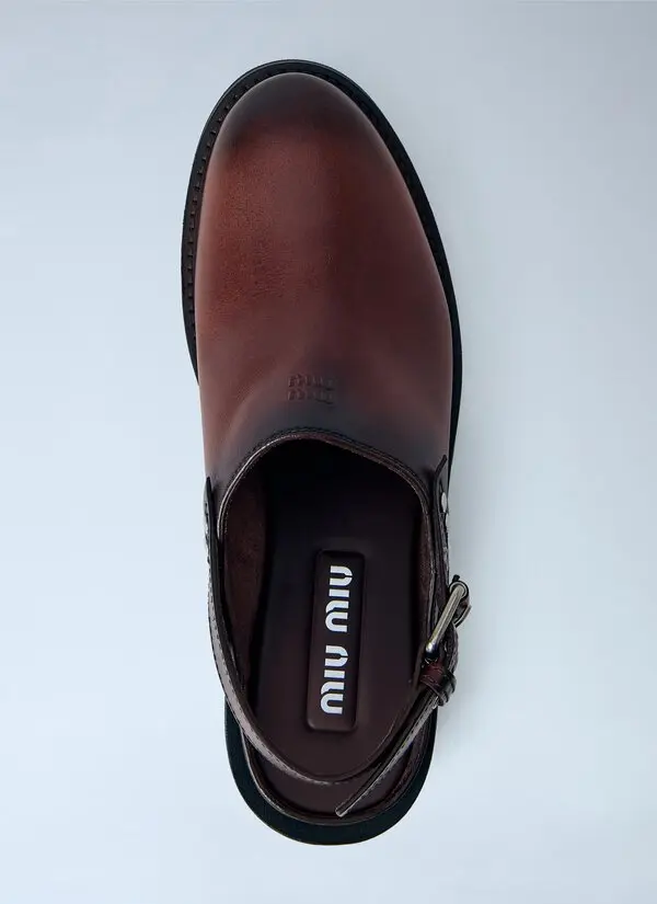 Miu Miu Foule Leather Mules