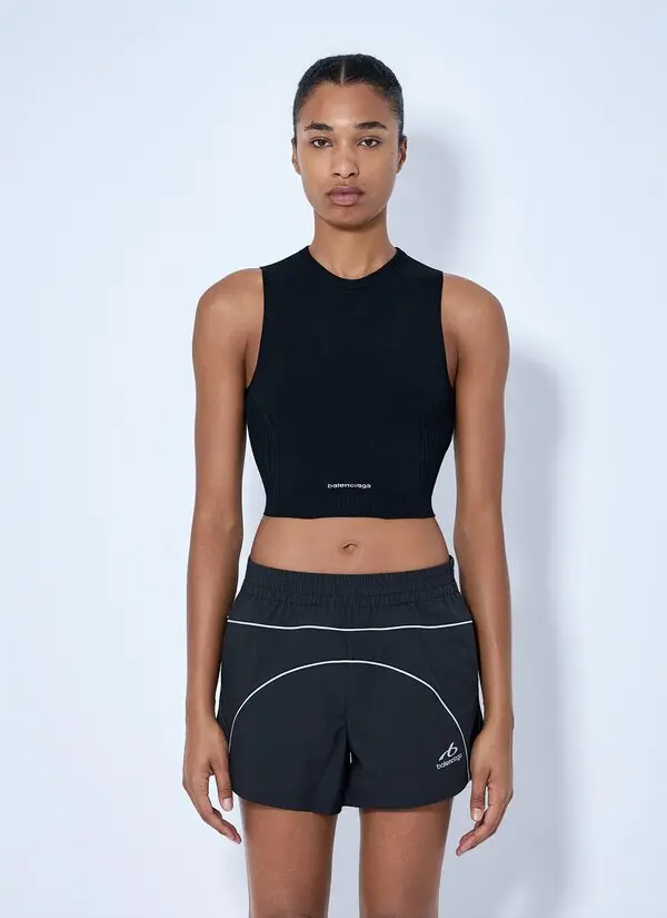 Balenciaga Fitted Cut Top - Black