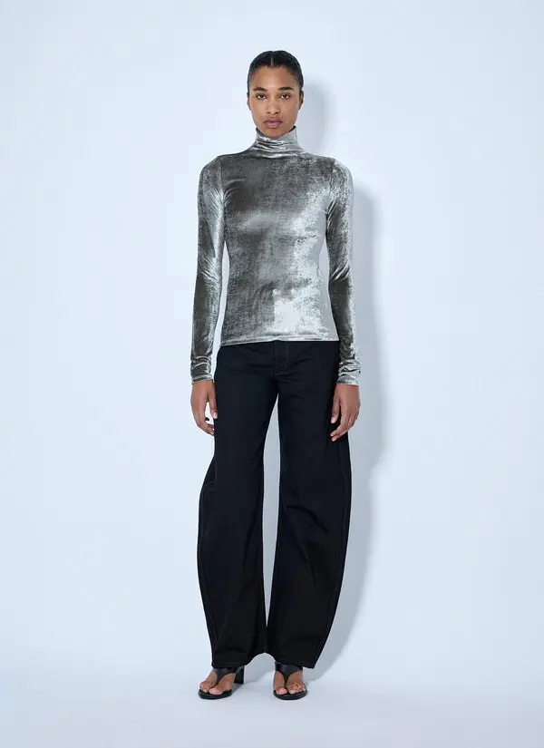 LEMAIRE Fitted High Neck Top - Silver