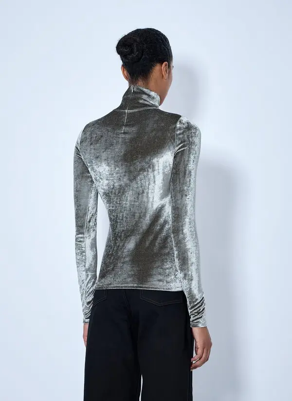 LEMAIRE Fitted High Neck Top - Silver