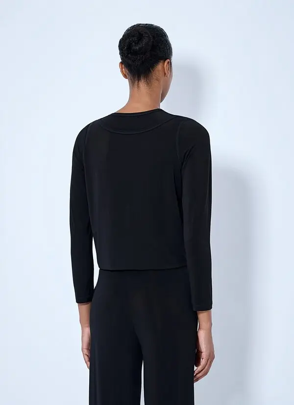 Issey Miyake Long Sleeve Cropped Top