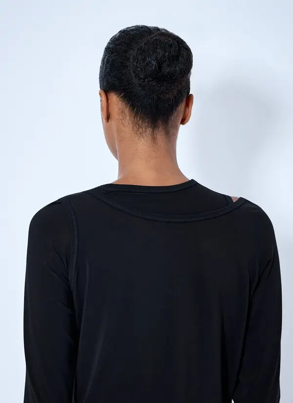 Issey Miyake Long Sleeve Cropped Top