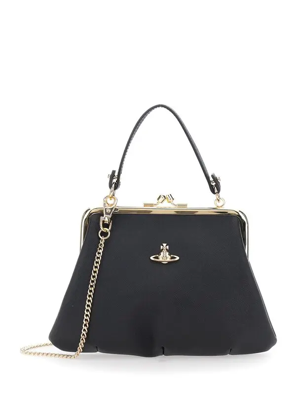 VIVIENNE WESTWOOD Handbag 'granny Frame' With Orb Logo In Black Cotton Blend For - Multicolor