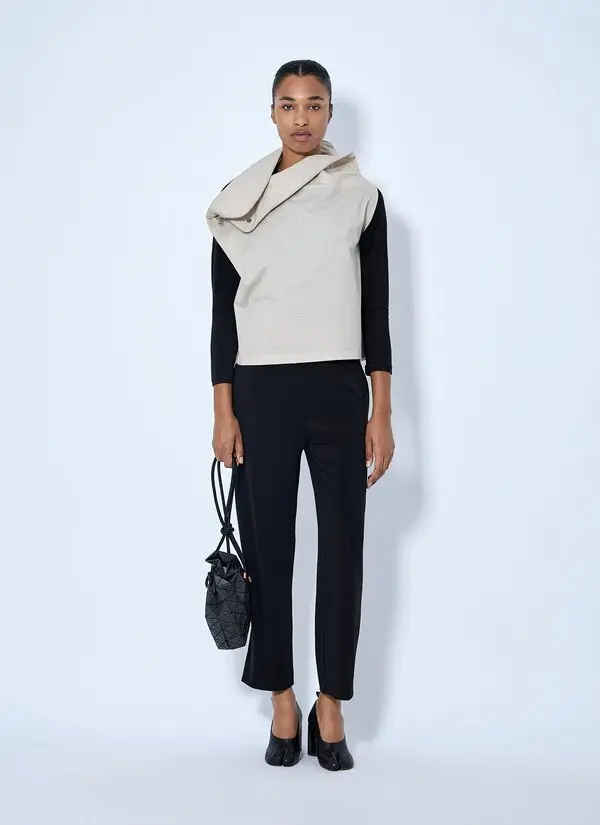 Issey Miyake Asymmetric Zip Top - Cream