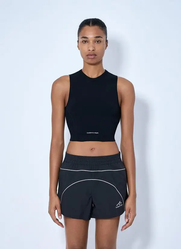 Balenciaga Technical Knit Bra Tank Top - Black