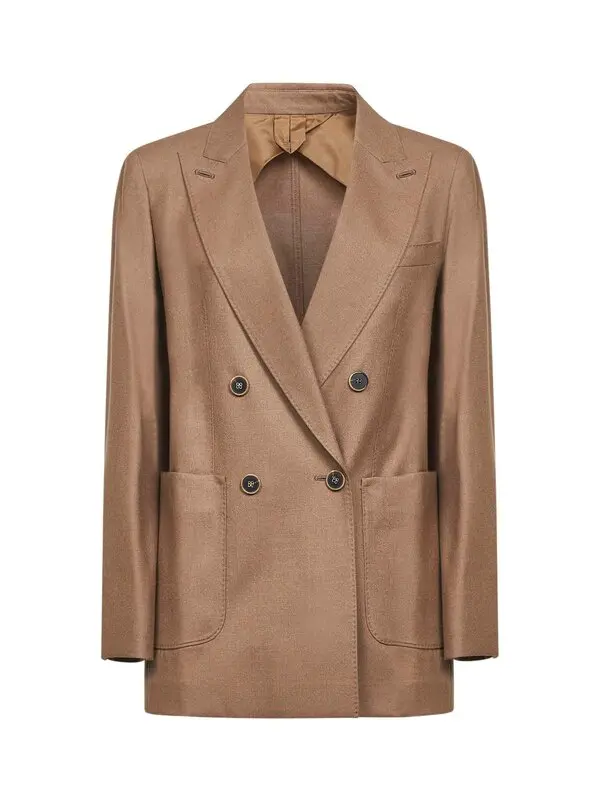 Max Mara Tobacco Stretch Cashmere Harald Blazer - Multicolor