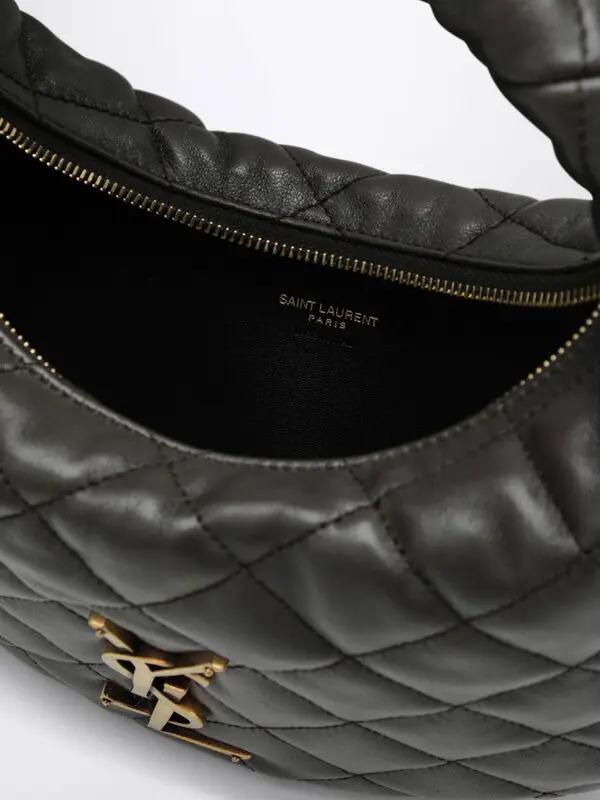 Saint Laurent Icarino Quilted Nappa Hobo Bag - Gray