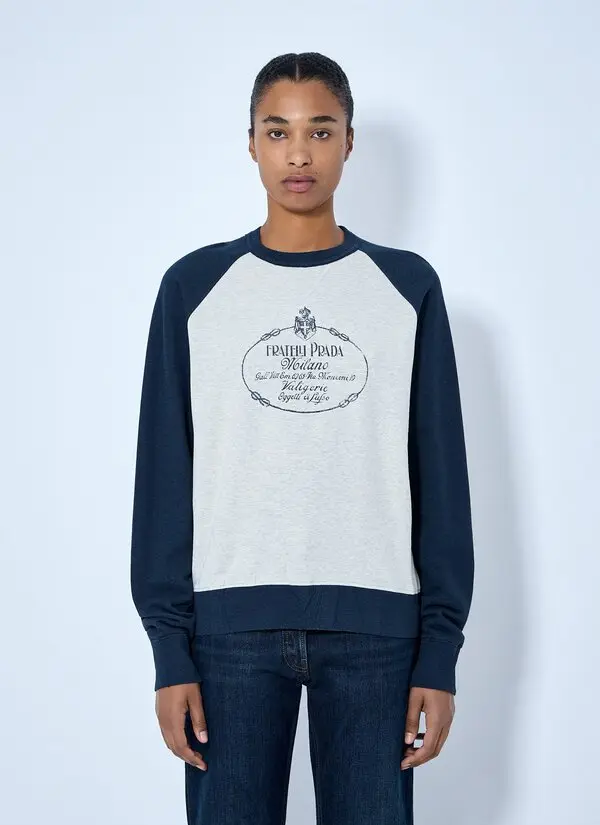 Prada Cotton Crew-neck Sweatshirt - Blue